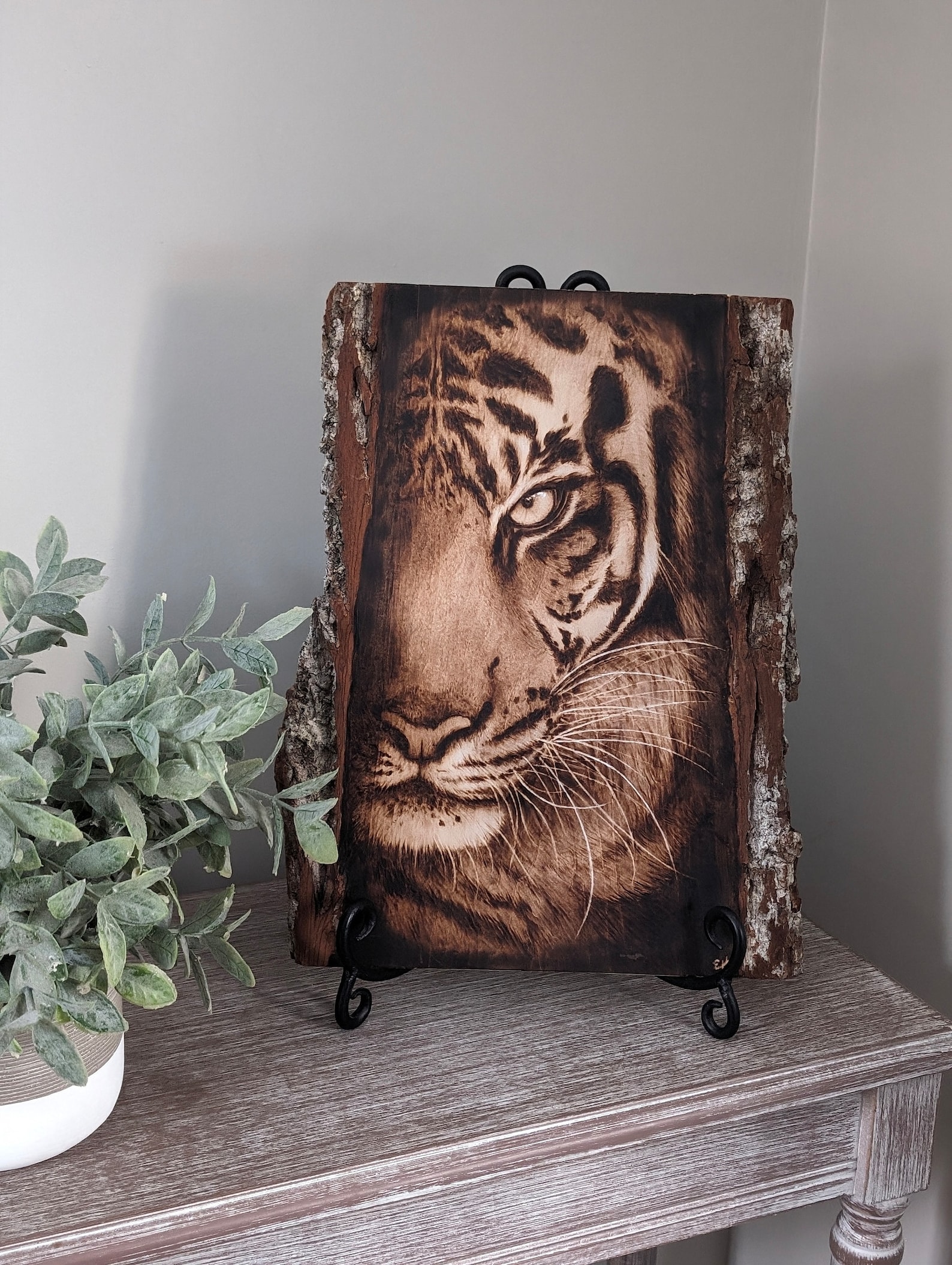 Tigress Woodburned Fine Art Tiger Pyrography Basswood - Etsy
