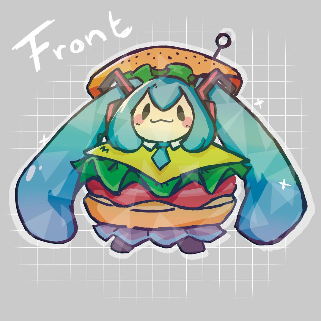 Hatsune Miku Burger Acrylic Keychains (PREORDER) - Etsy