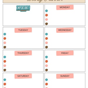 Daily and Weekly Minimal Planner Set Printable Digital PDF - Etsy