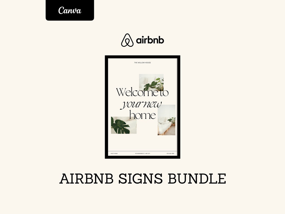 Airbnb Signs Bundle Canva Template Airbnb Welcome Signs VRBO Posters ...