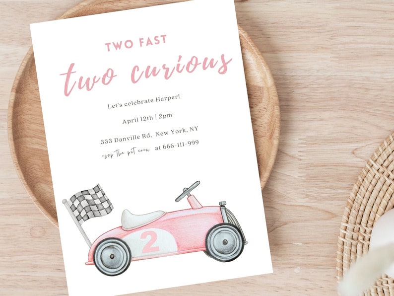 Editable two Fast Two Curious Birthday Party - Etsy