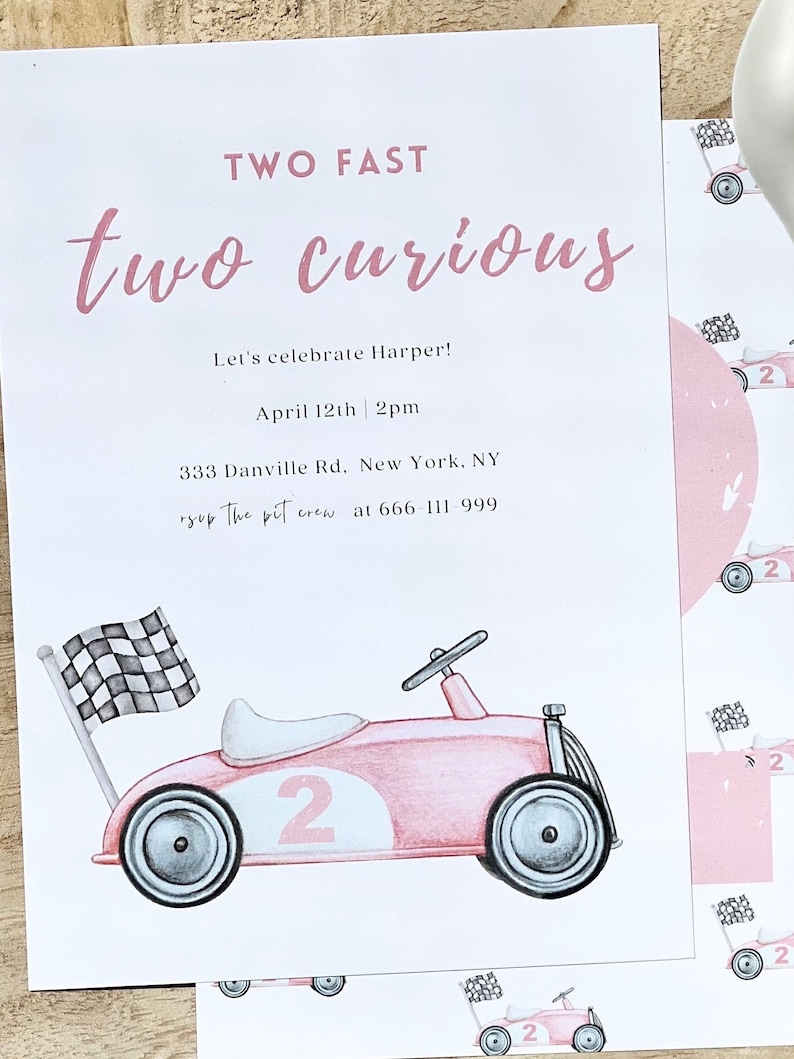 Editable two Fast Two Curious Birthday Party - Etsy