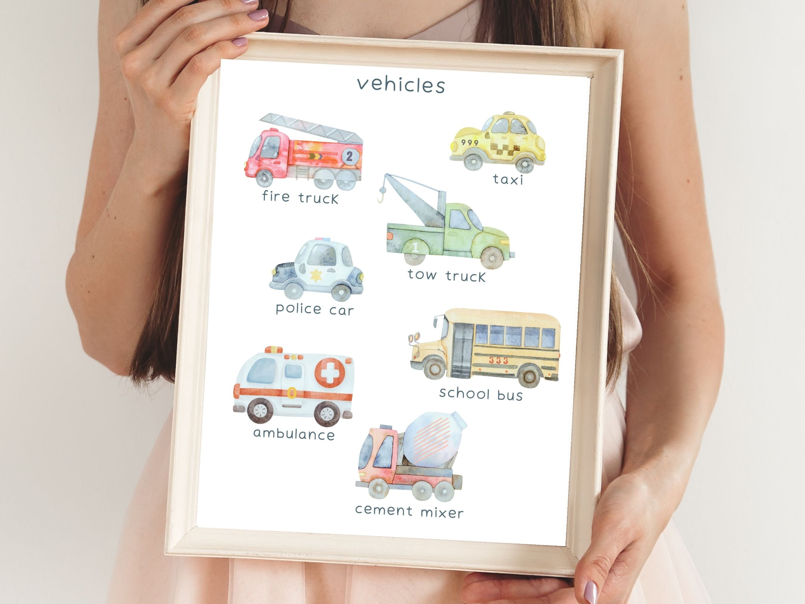 Instant Download Printable Vehicles Poster Boys Room Playroom Wall ...