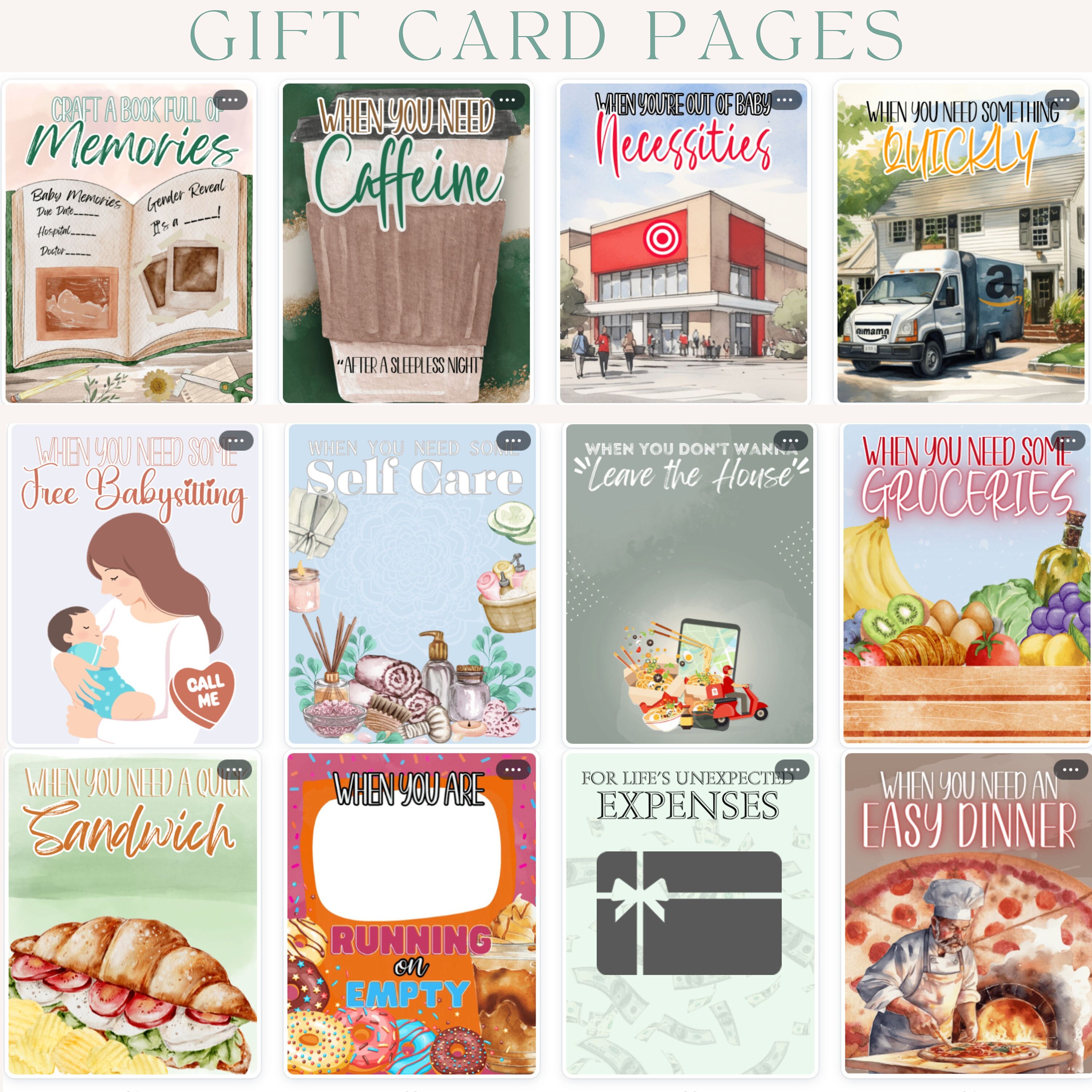 Baby Shower Gift Card Book, Postpartum Care Package for New Mom ...