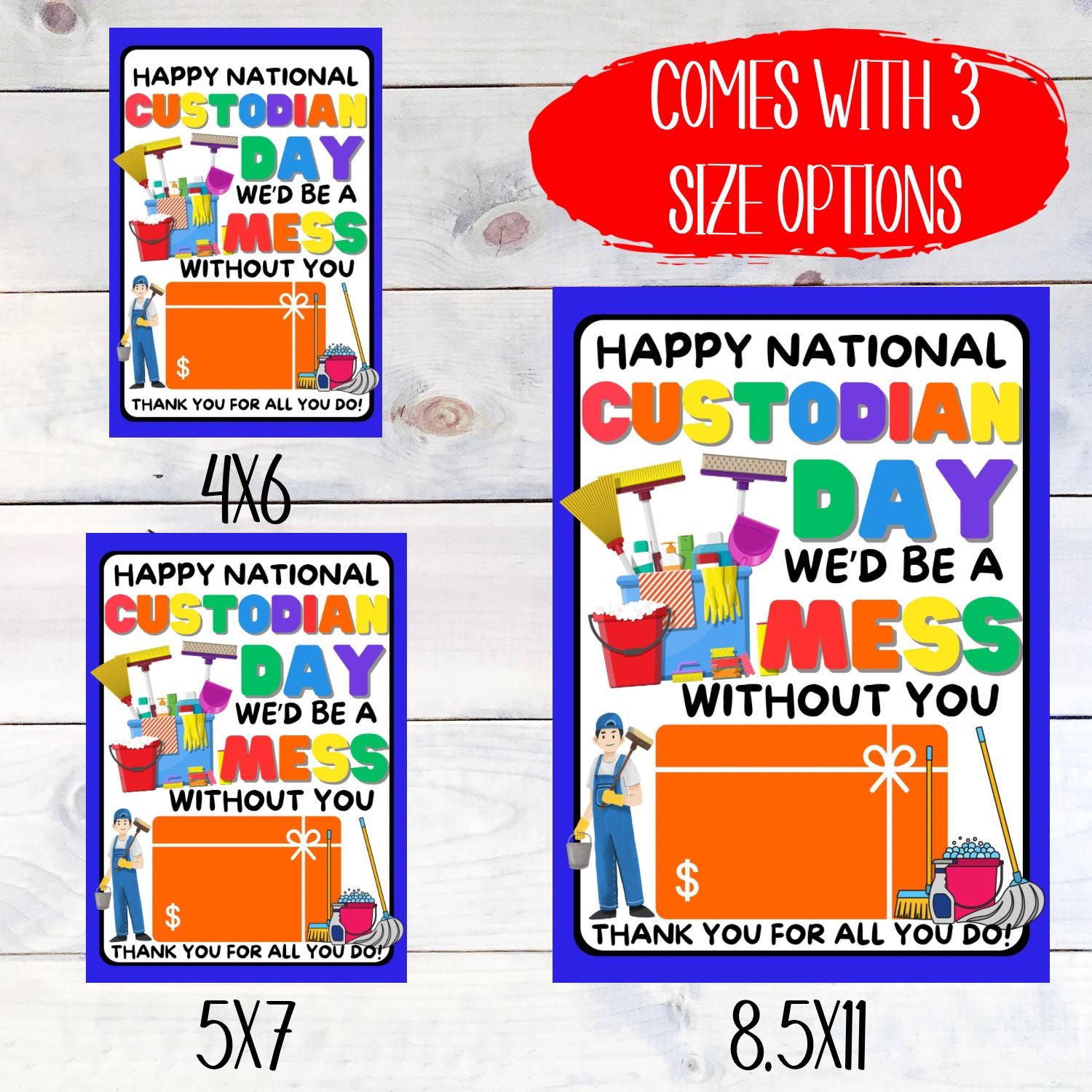 Custodian Appreciation Day Gift Card Holder, World's Best School ...