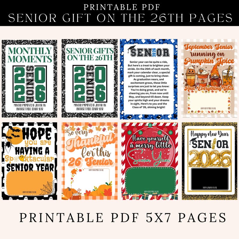 Printable Senior Gift on the 26th Gift Card Holders, Class of 2026 Care ...