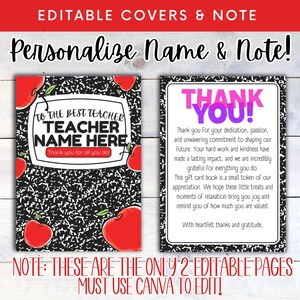 Editable Teacher Gift Card Holders, Printable First Day Teacher ...