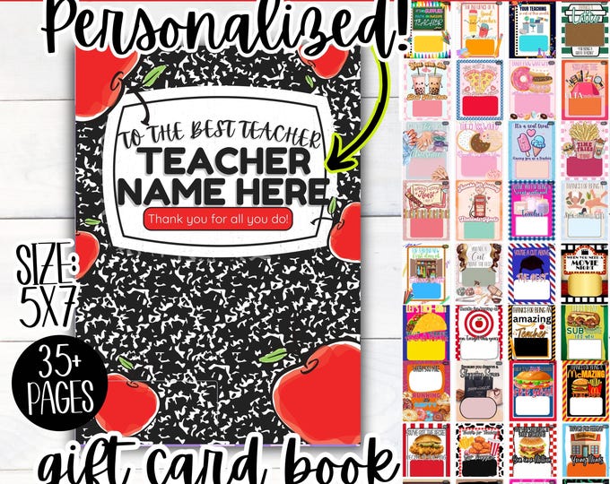Editable Teacher Gift Card Holders, Printable First Day Teacher ...