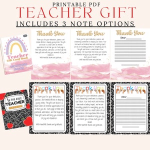 Printable Teacher Gift Card Holders, Teacher Appreciation Gift Card ...