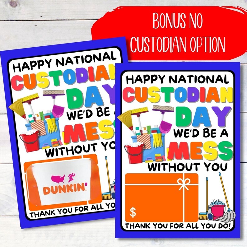 Custodian Appreciation Day Gift Card Holder, World's Best School ...