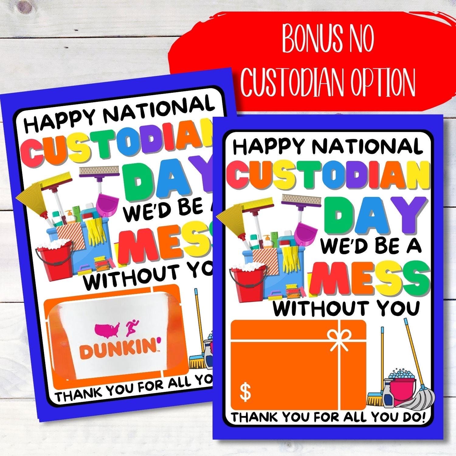 Custodian Appreciation Day Gift Card Holder, World's Best School ...