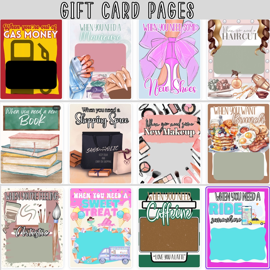 Printable Christmas Gift Card Book, Christmas Gift for Kids, Christmas ...