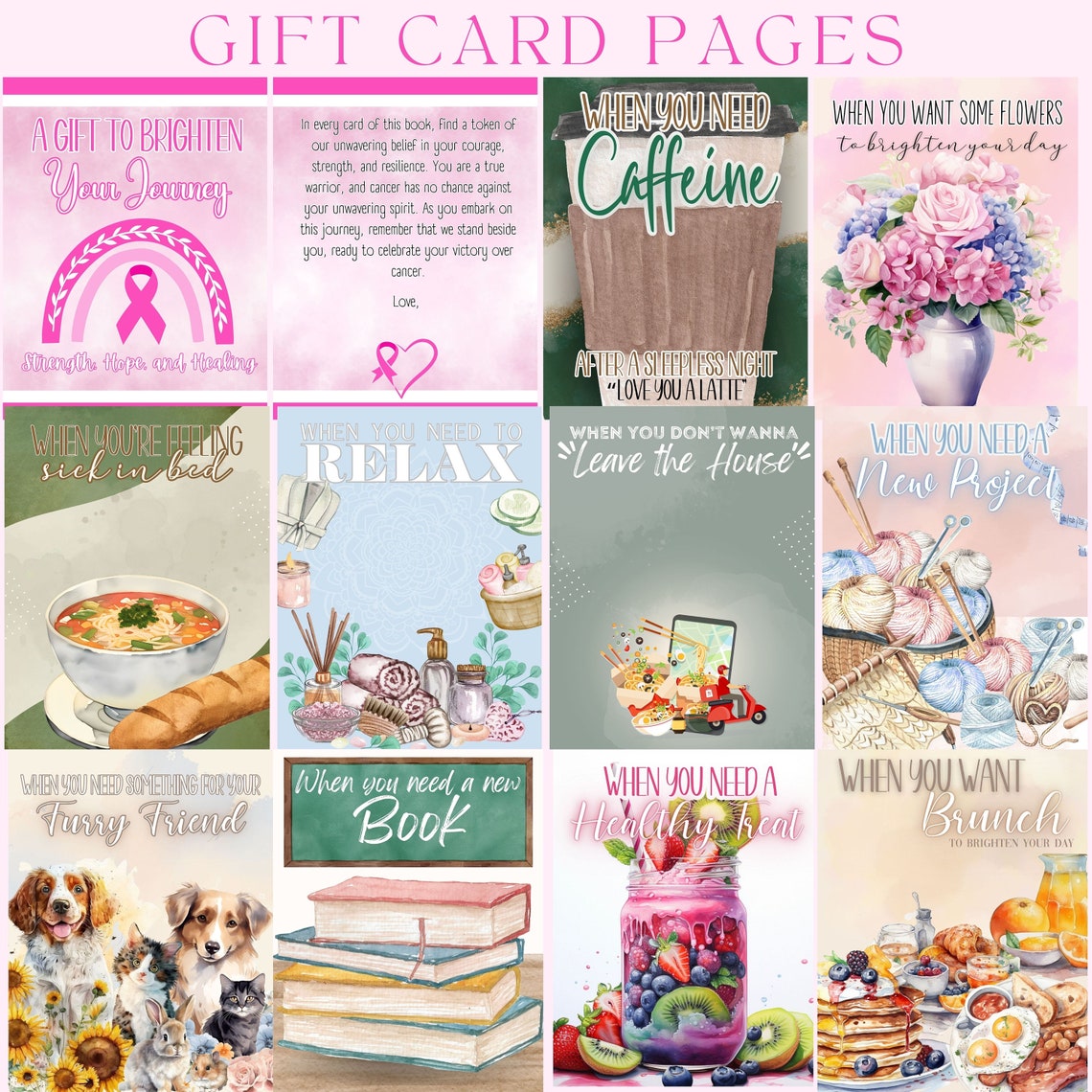 Breast Cancer Care Package Breast Cancer Gift Card Book - Etsy