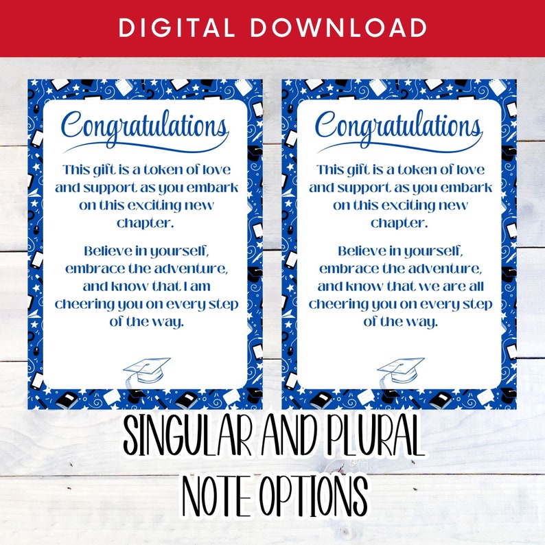 Printable College Gift Card Book, College Care Package, College Gift ...