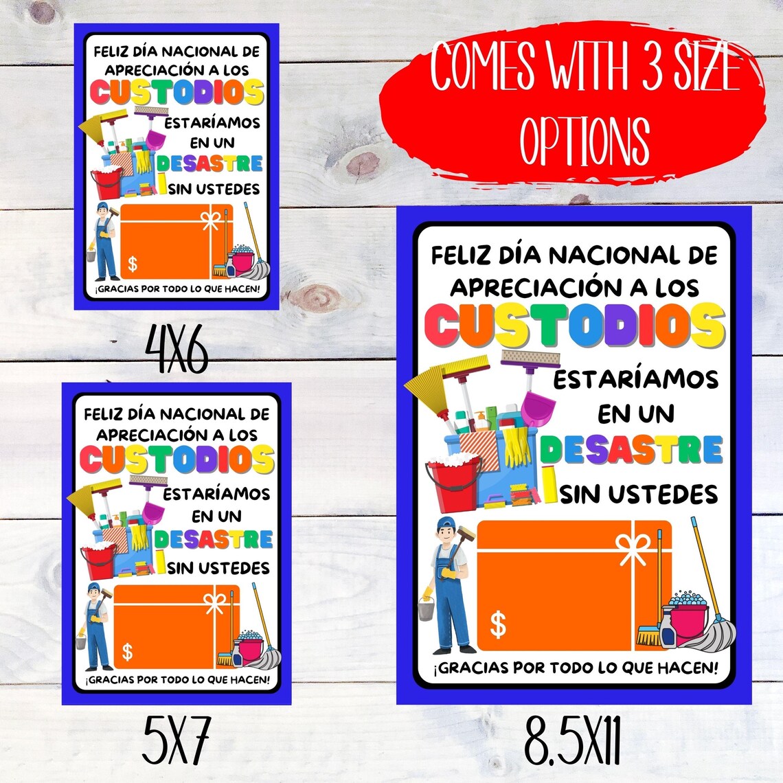 Spanish Custodian Appreciation Day Gift Card Holder, World's Best ...