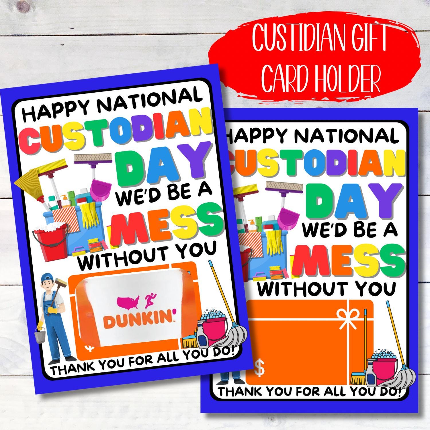 Custodian Appreciation Day Gift Card Holder, World's Best School ...
