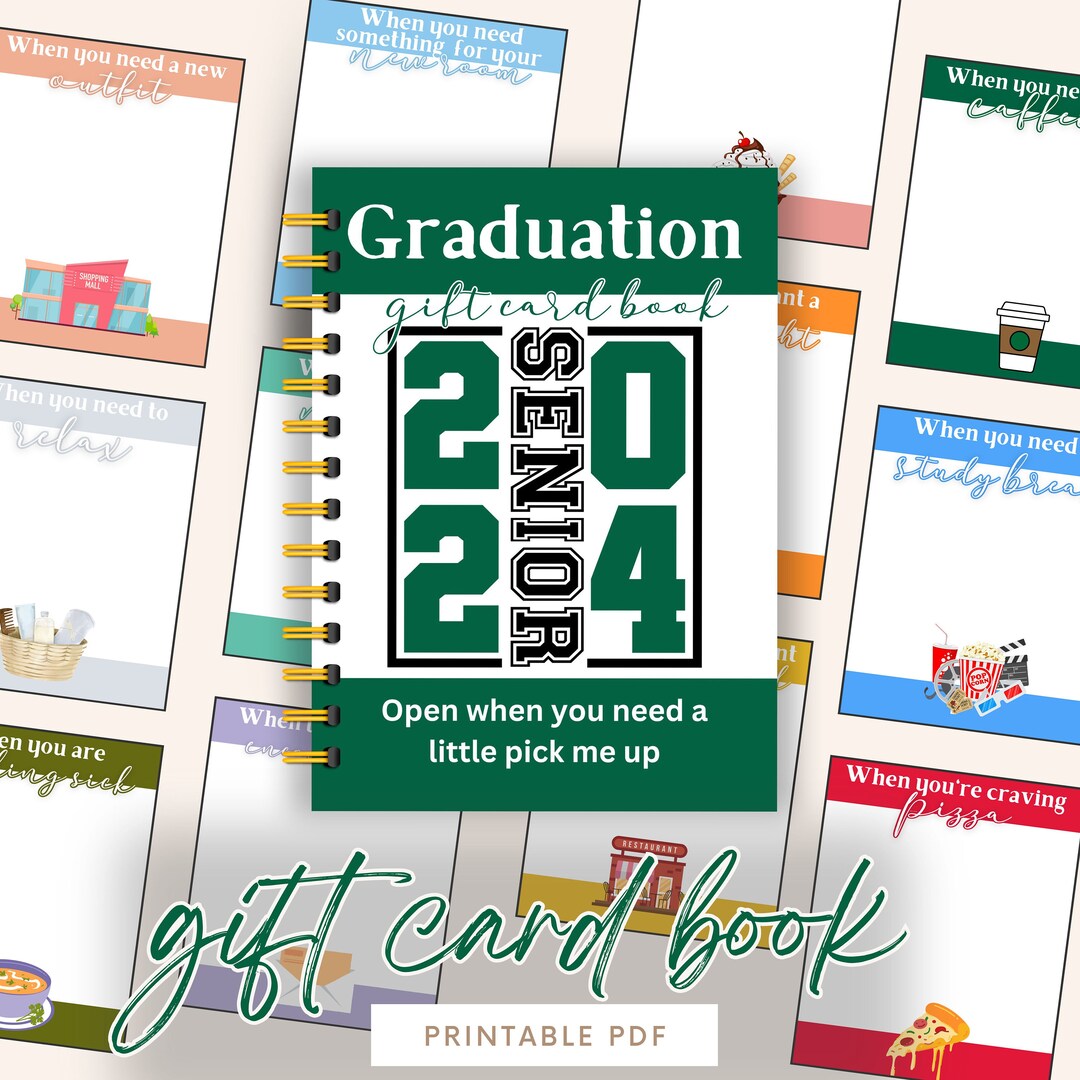 Printable College Gift Card Book, College Care Package, College Gift ...