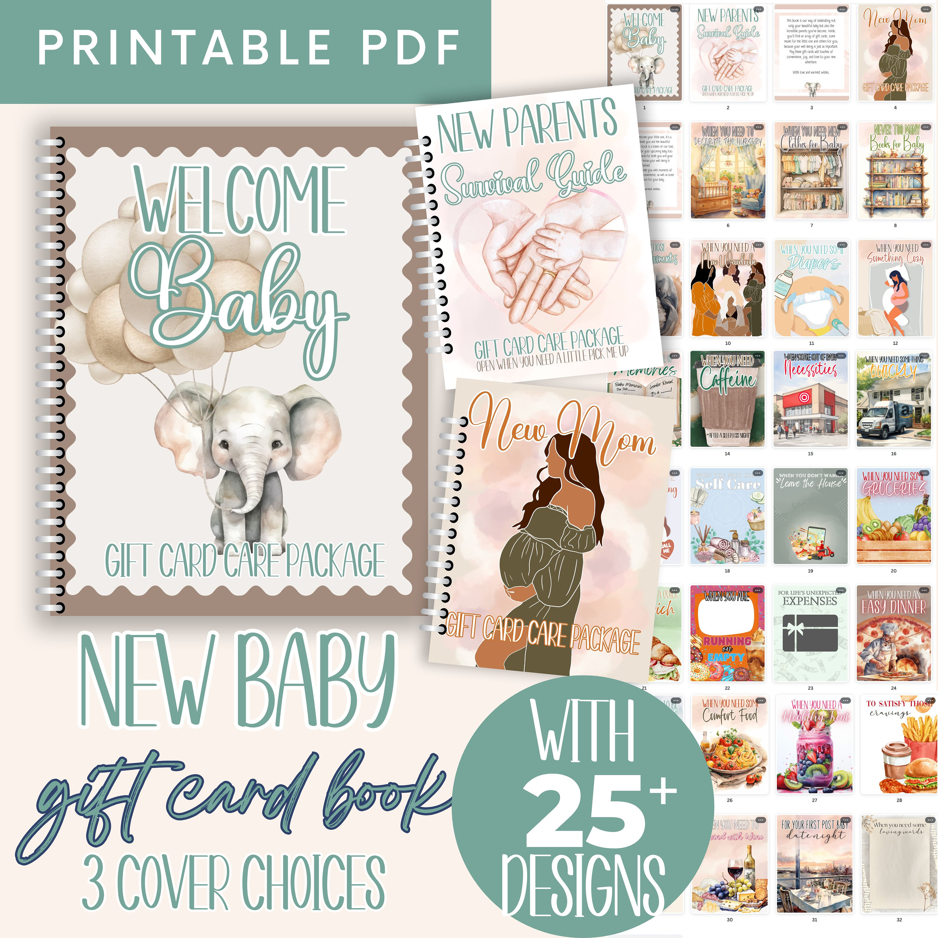 Baby Shower Gift Card Book, Postpartum Care Package for New Mom ...