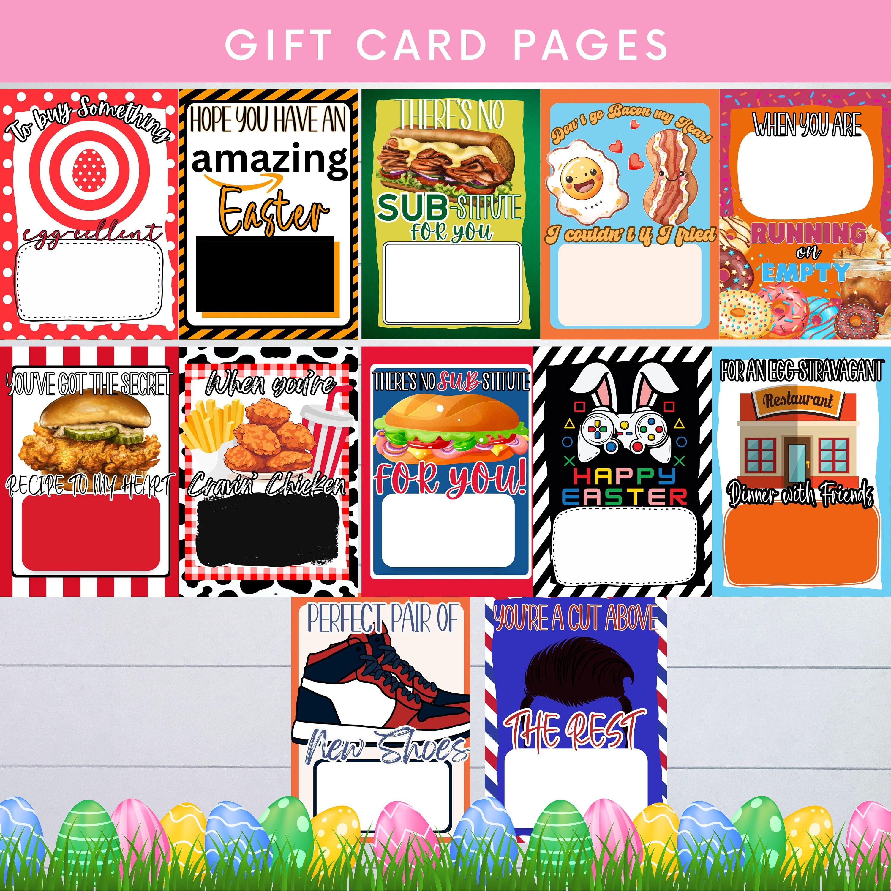 Easter Gift Card Book, Printable Easter Gift Card Book, Easter Basket ...
