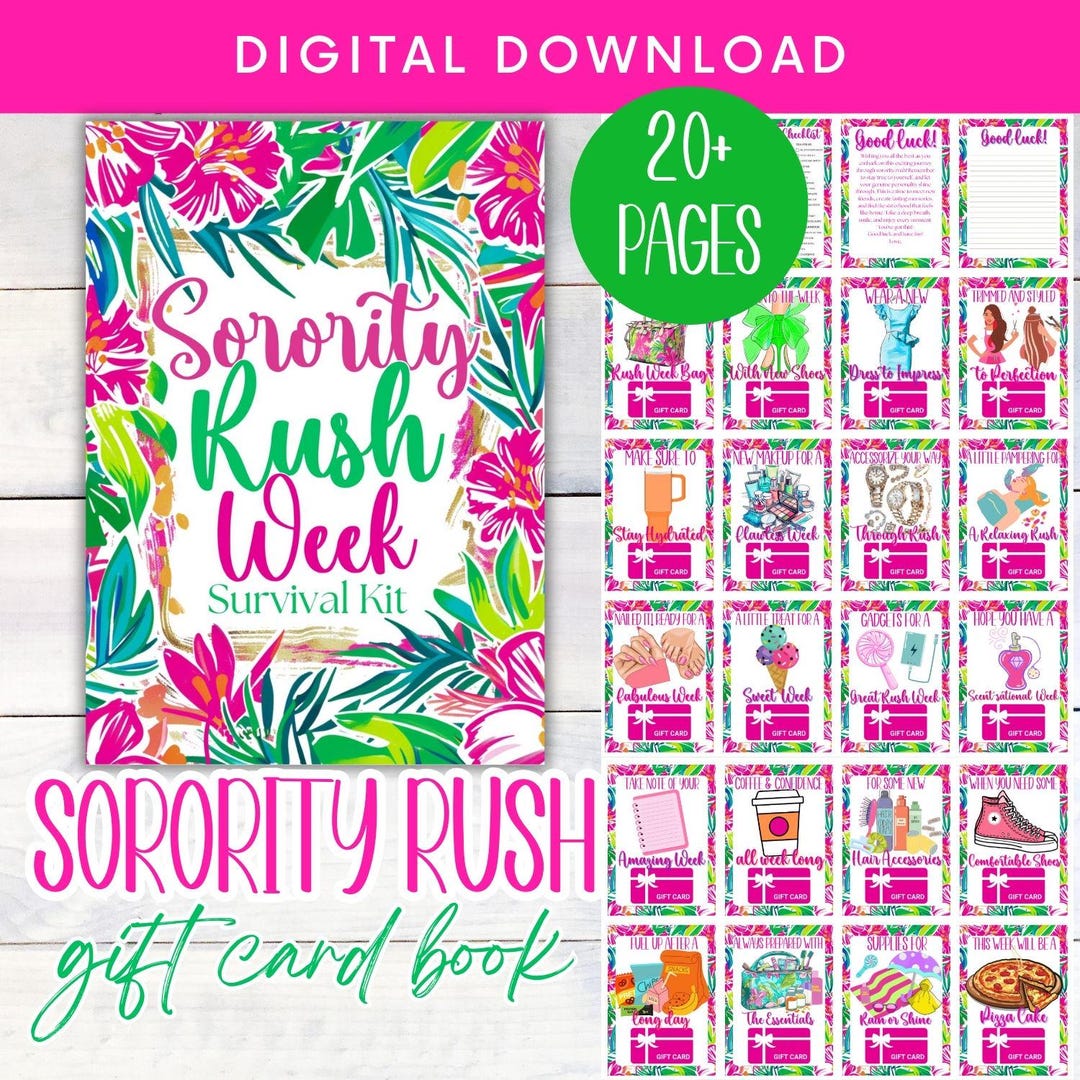 Sorority Rush Week Gift - Sorority Gift Box - Printable Sorority Rush ...