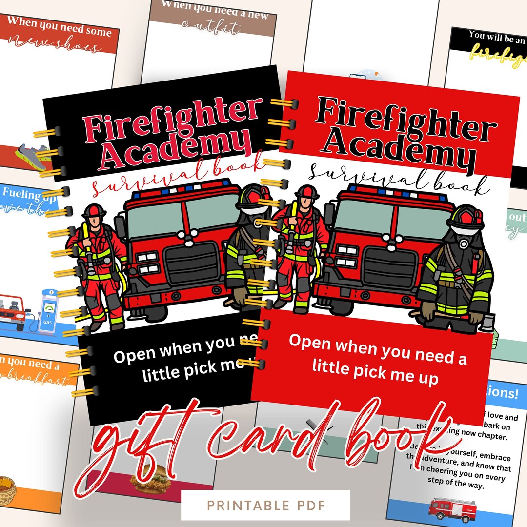Firefighter Academy Gift Card Book, Firefighter Care Package, Fire ...