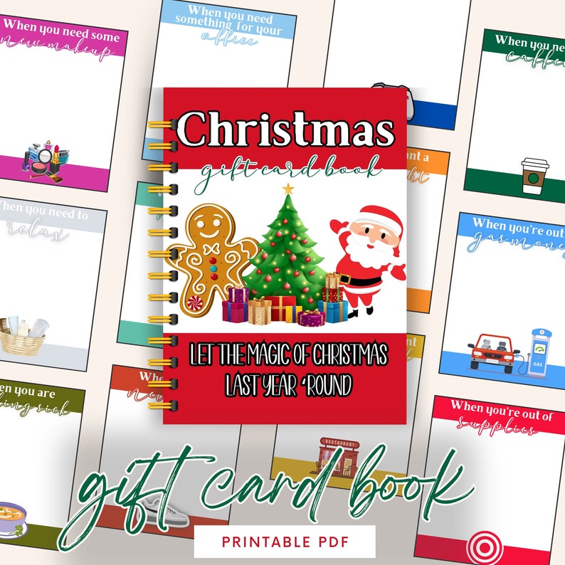 Christmas Gift Card Book, Printable Christmas Gift for Kids, Christmas ...