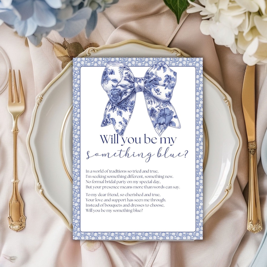 Will You Be My Something Blue Proposal, Printable Wedding Party ...