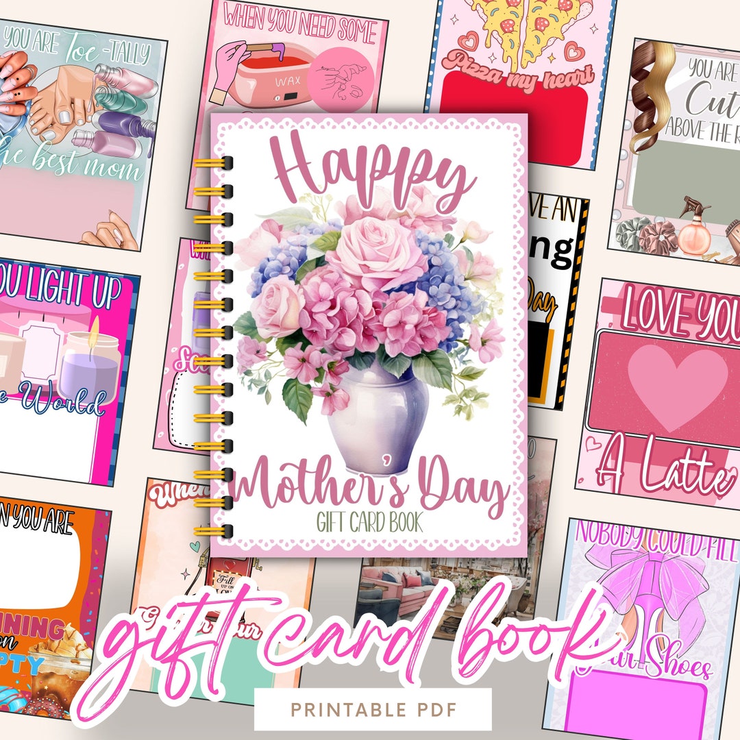 Mothers Day Gift Card Book , Mother’s Day Gift From Siblings, Printable ...