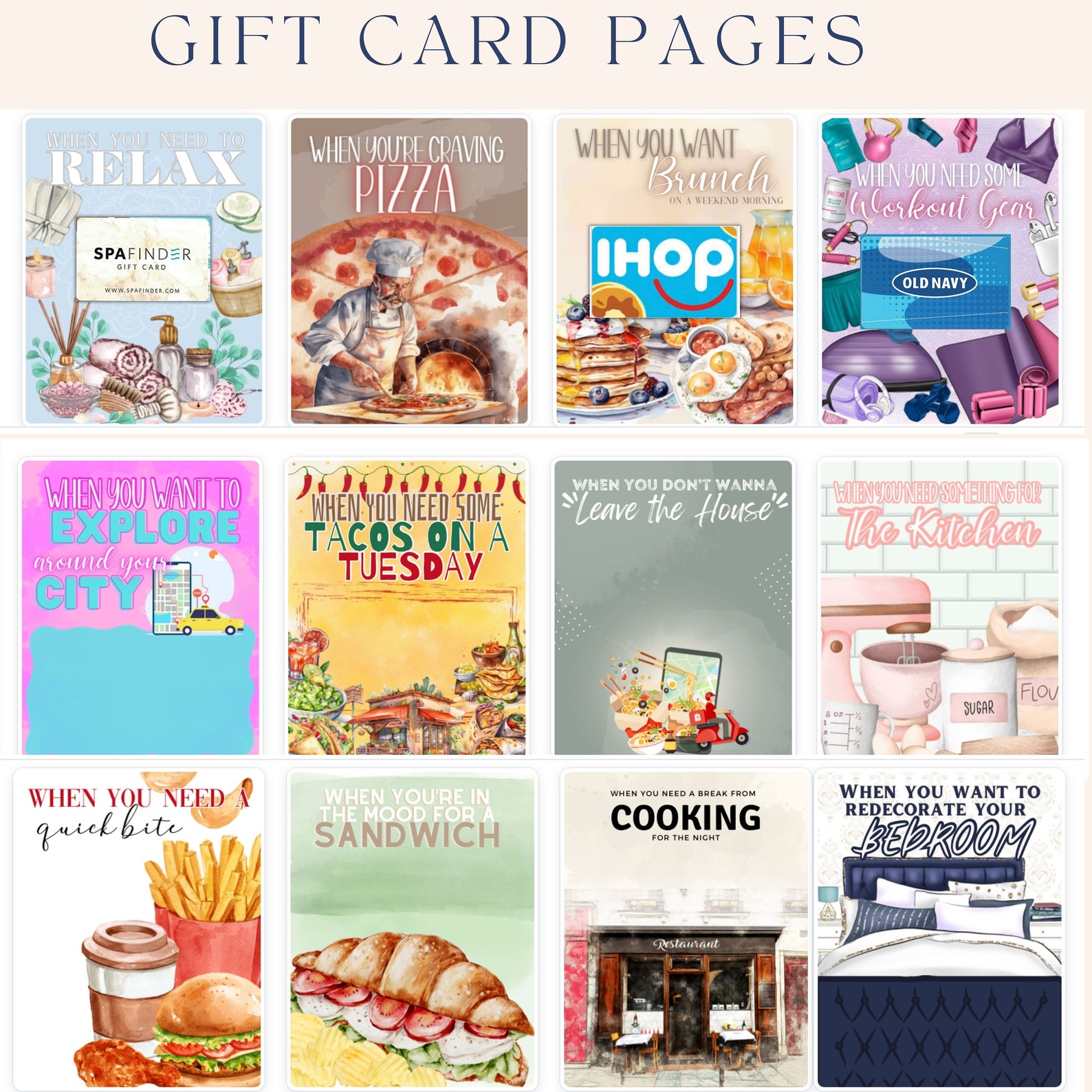 Birthday Gift Card Book , Birthday Care Package, Printable Birthday ...