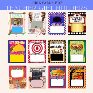 Printable Teacher Gift Card Holders, Teacher Appreciation Gift Card ...