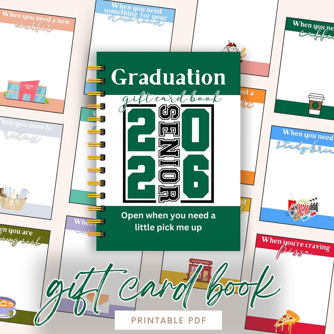 Printable College Gift Card Book, 2026 Graduation Gift for Senior 2026 ...