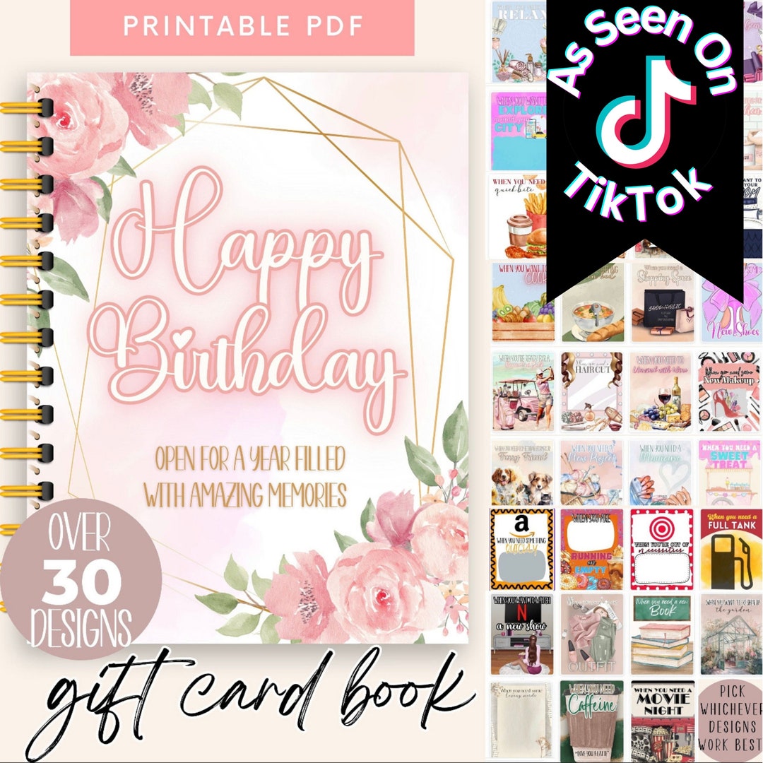 Birthday Gift Card Book , Birthday Care Package, Printable Birthday ...