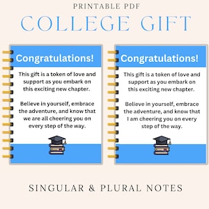 Printable College Gift Card Book, 2025 Graduation Gift for Senior 2025 ...