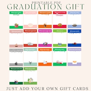 Printable College Gift Card Book, 2025 Graduation Gift for Senior 2025 ...