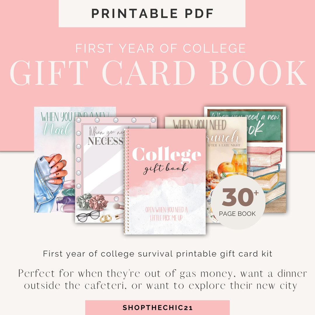 College Gift Card Book, College Care Package, Printable College Gift ...