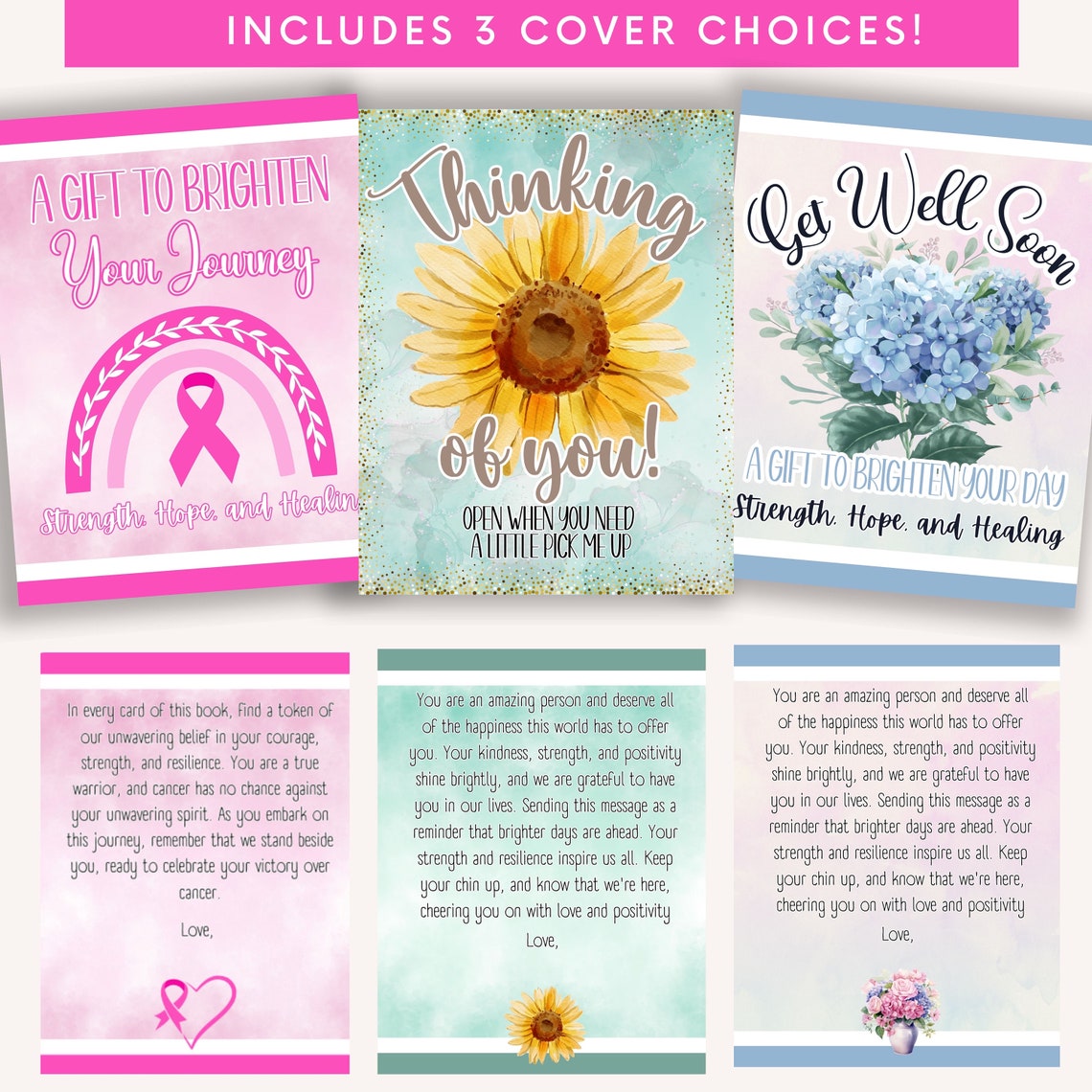 Breast Cancer Care Package Breast Cancer Gift Card Book - Etsy