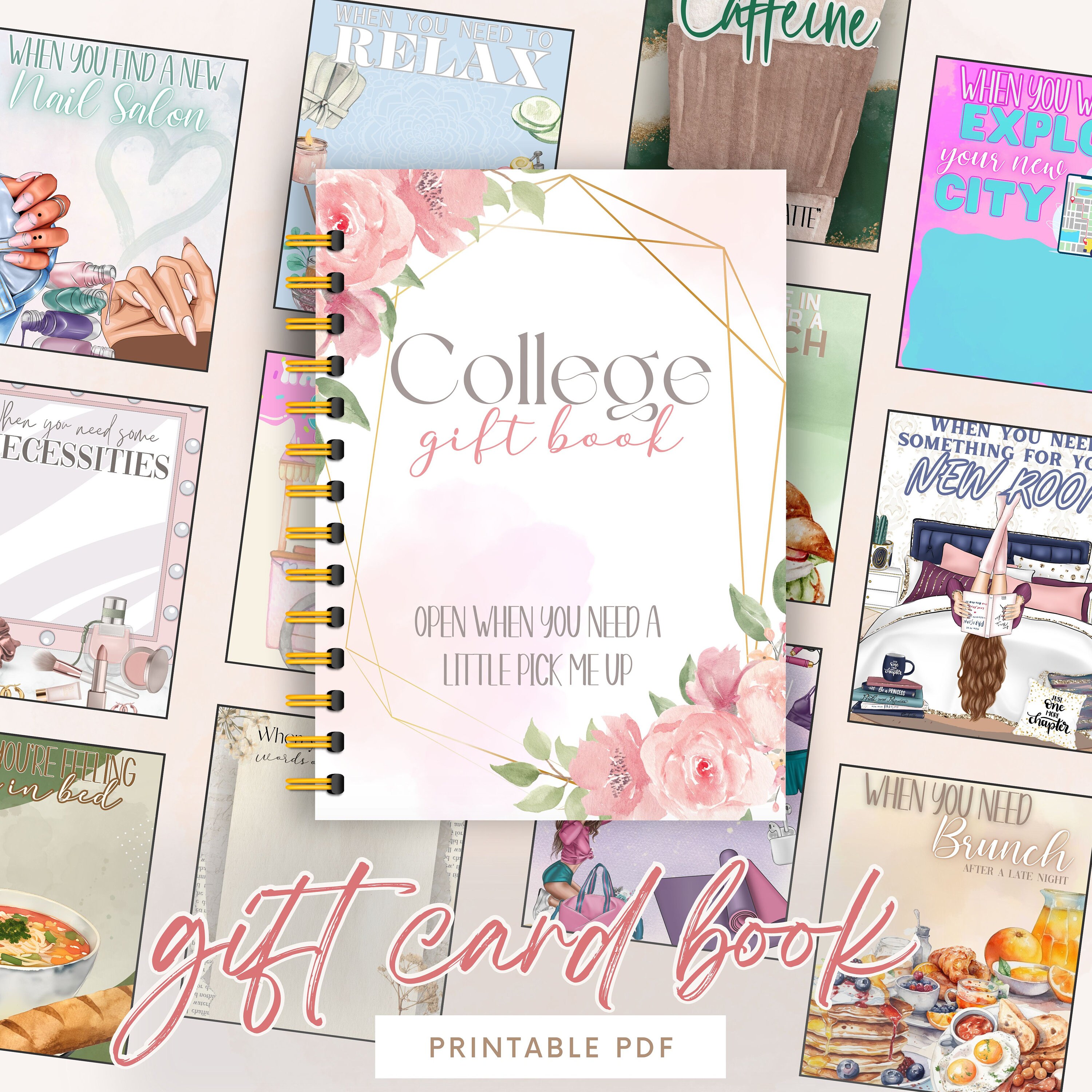 Printable College Gift Card Book, College Care Package, College Gift ...