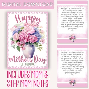 Mothers Day Gift Card Book , Mother’s Day Gift From Siblings, Printable ...