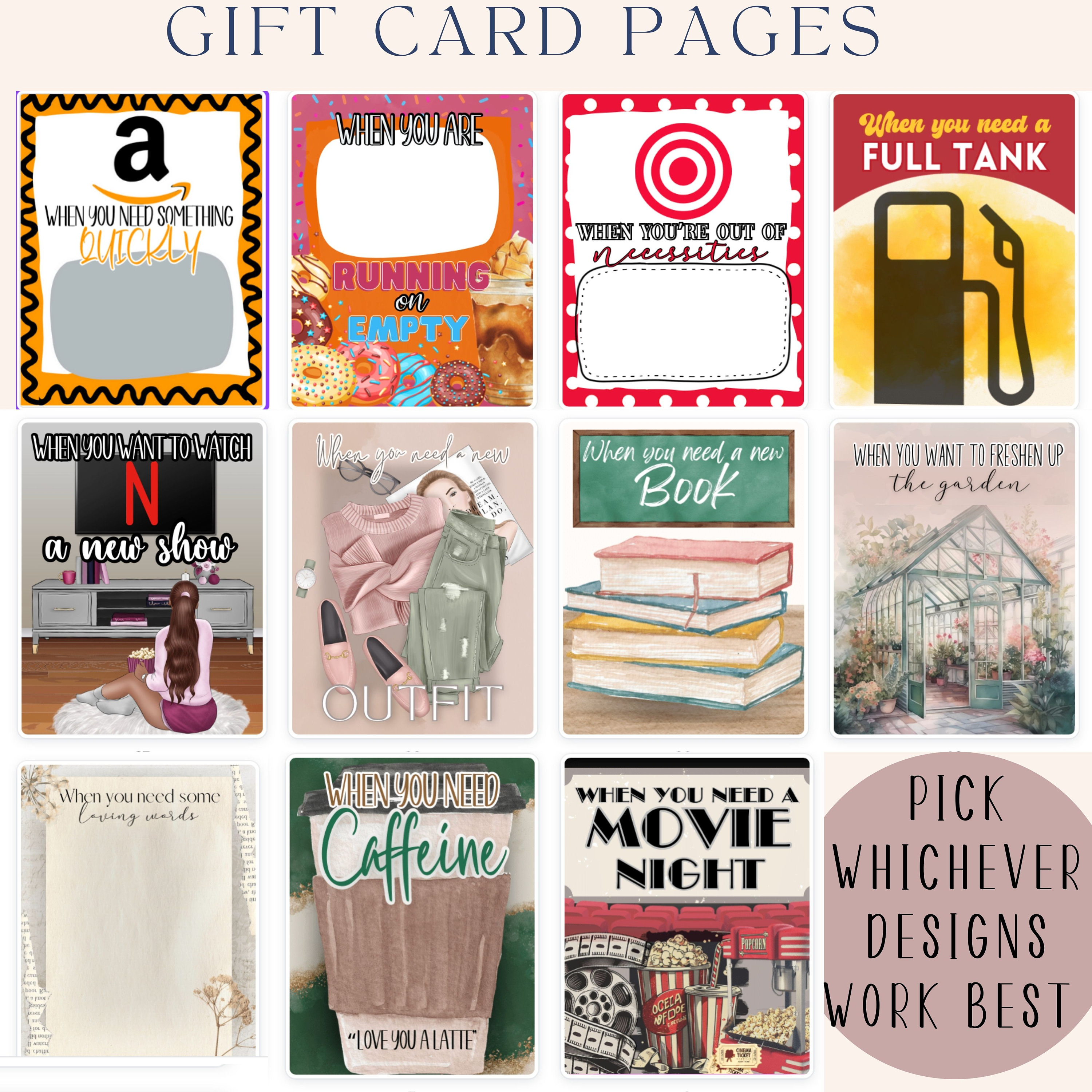 Printable Birthday Gift Card Book , Birthday Care Package, Birthday ...