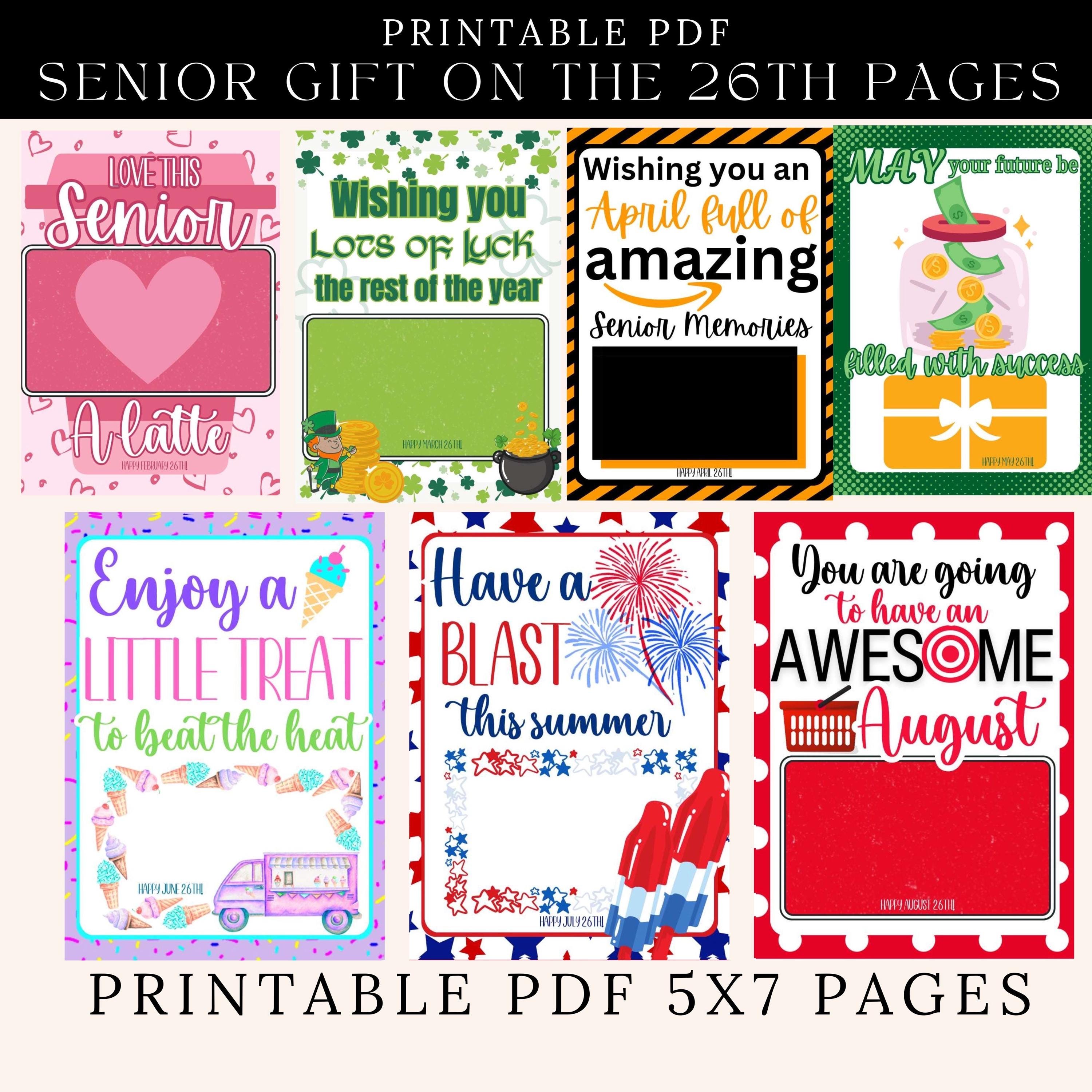 Printable Senior Gift on the 26th Gift Card Holders, Class of 2026 Care ...