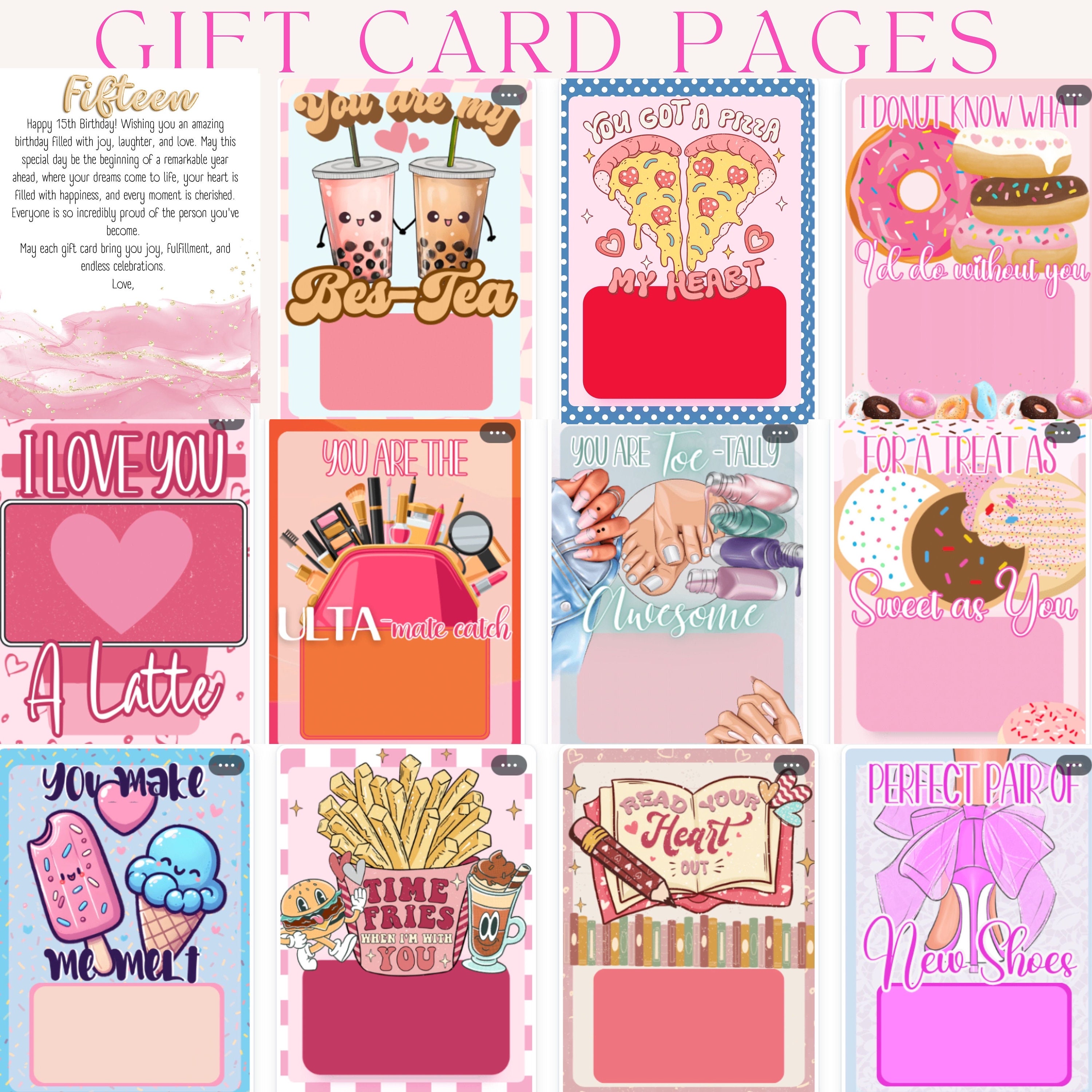 15th Birthday Gift Card Book, Fifteenth Birthday Gift Card Book ...