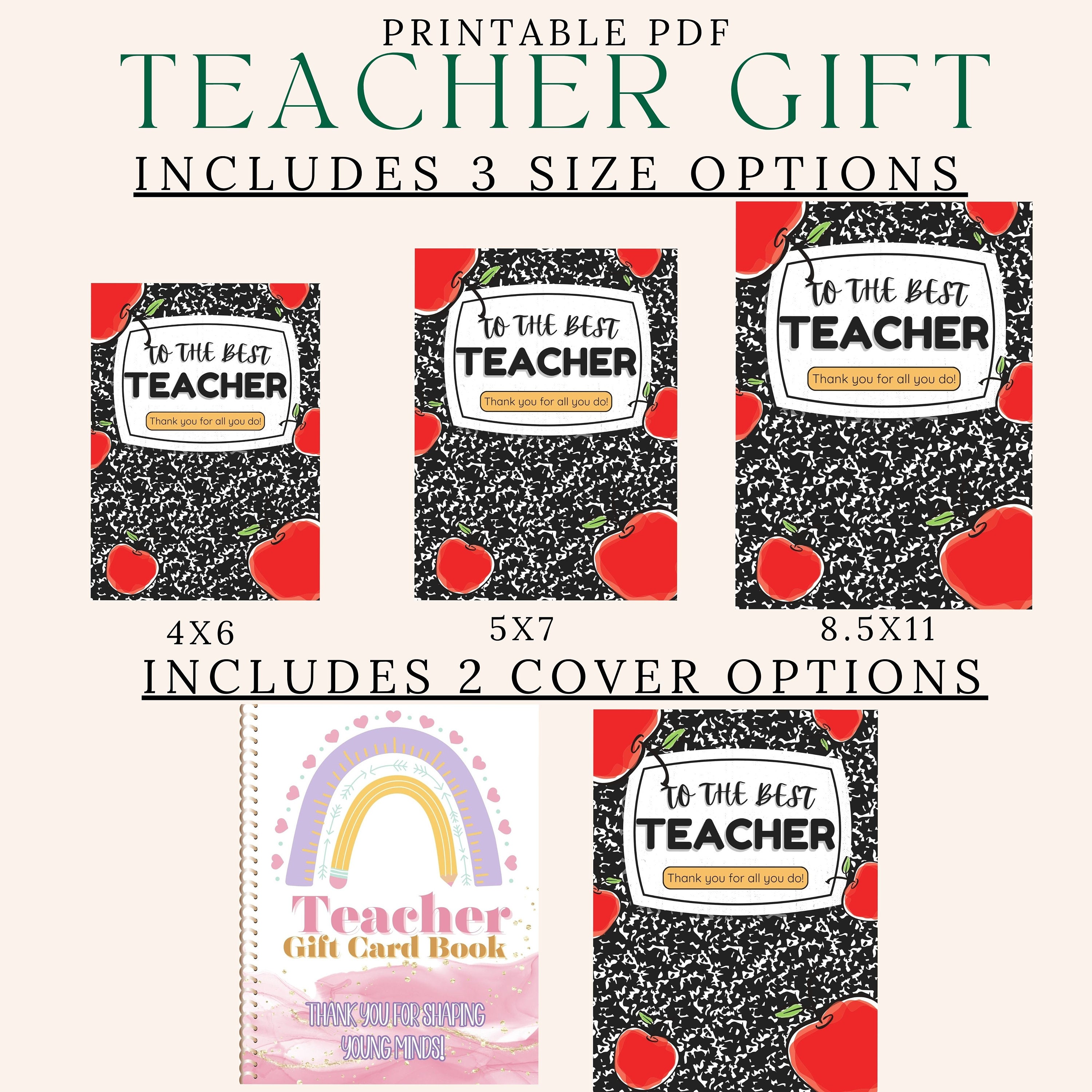 Printable Teacher Gift Card Holders, Teacher Appreciation Gift Card ...