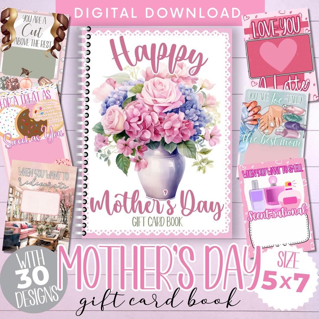 Mothers Day Gift Card Book , Mother’s Day Gift From Siblings, Printable ...
