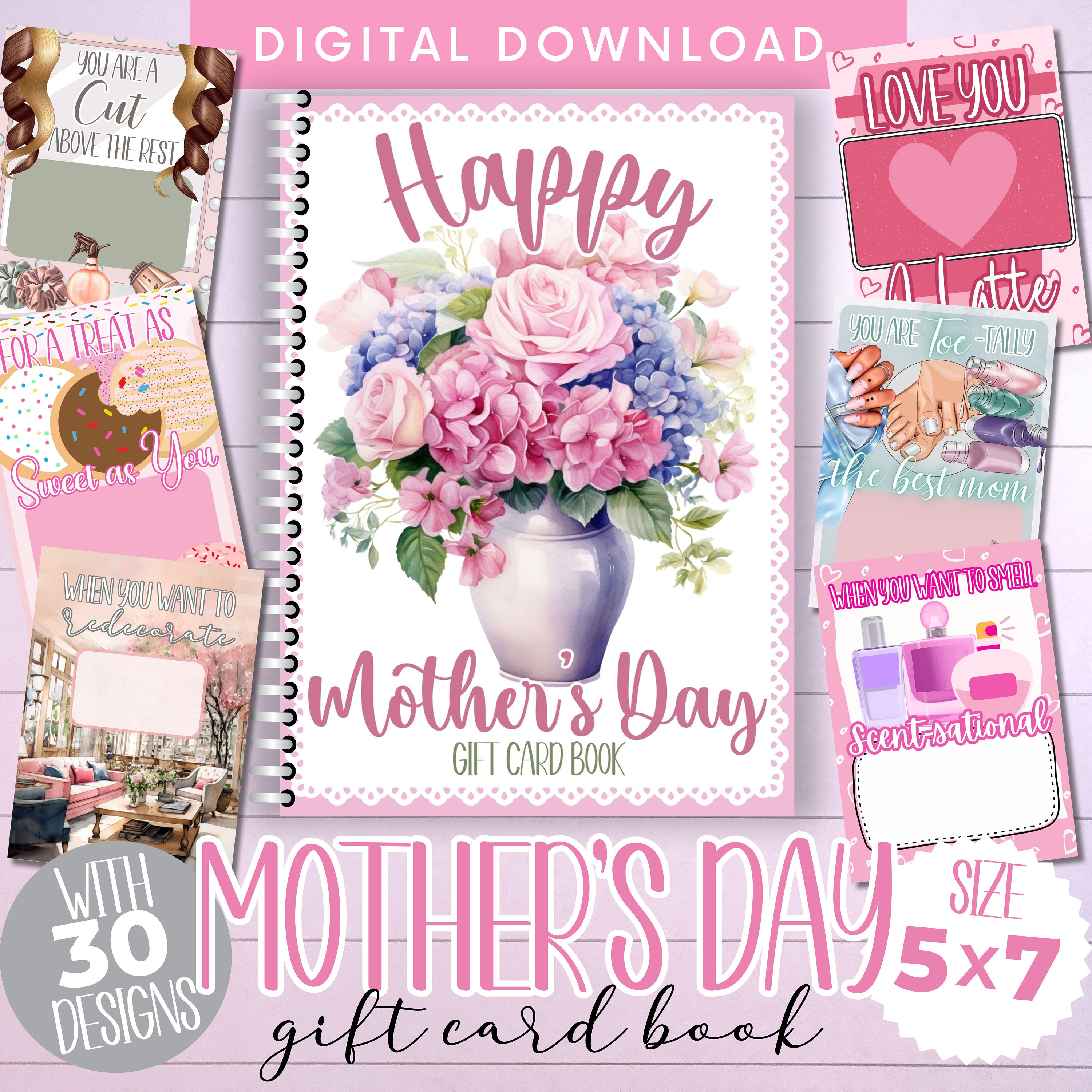 Mothers Day Gift Card Book , Mother’s Day Gift From Siblings, Printable ...