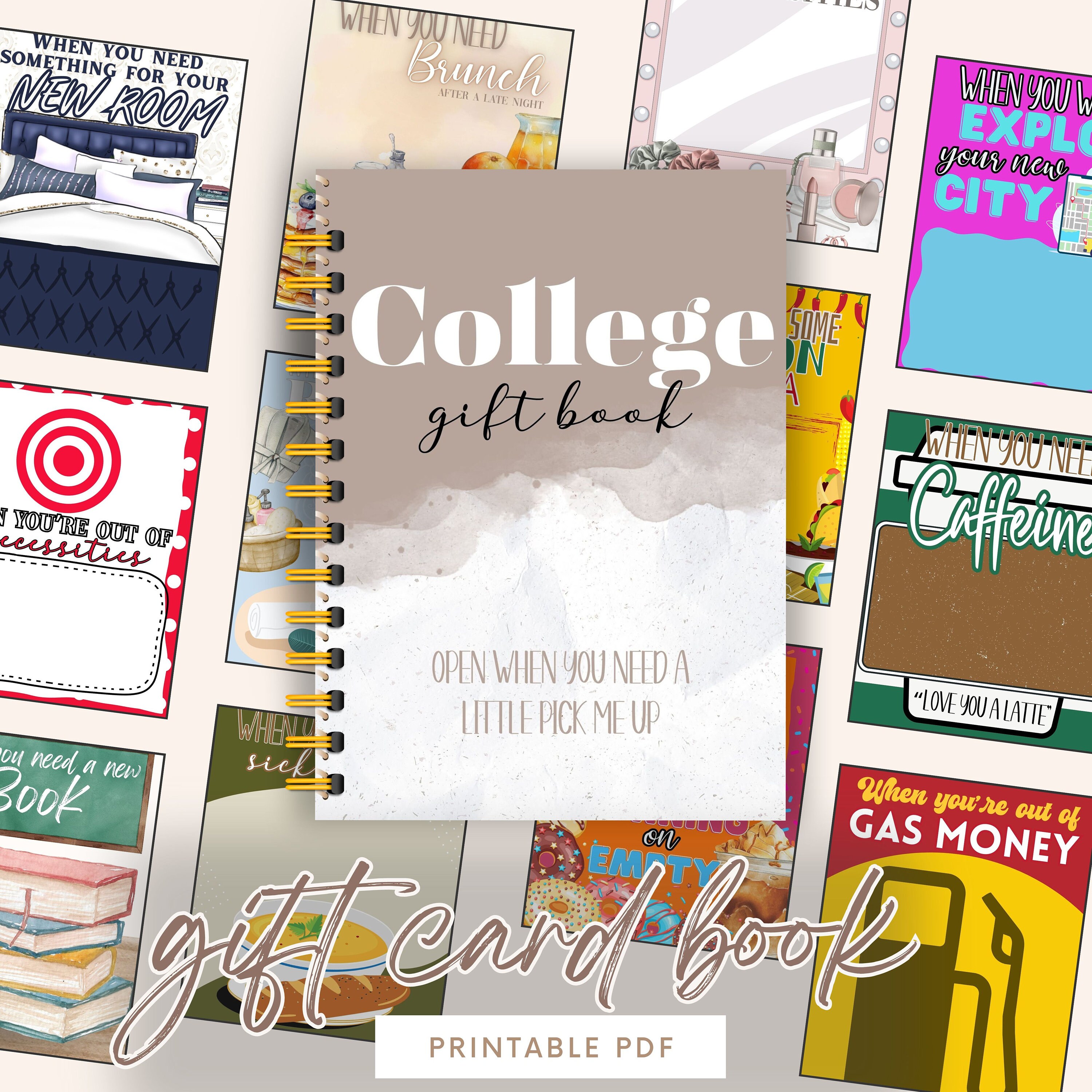 Open When College Gift Card Book, College Care Package, Printable ...