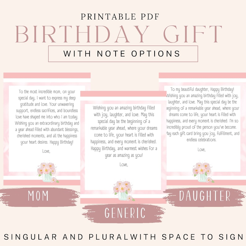 Birthday Gift Card Book , Birthday Care Package, Printable Birthday ...