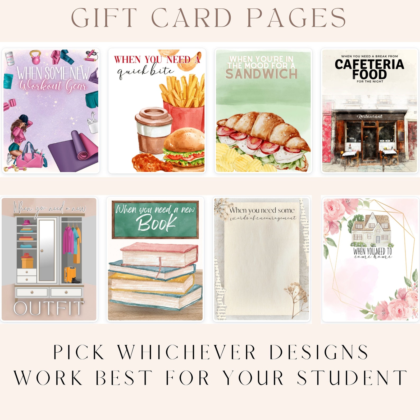 Open When College Gift Card Book, College Care Package, Printable ...