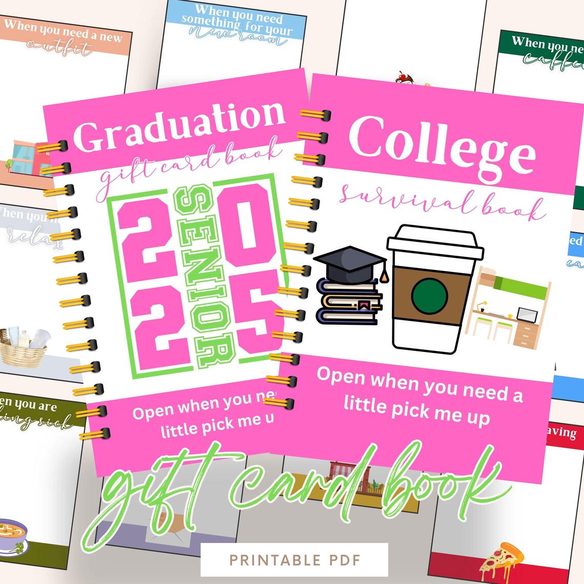 Printable College Gift Card Book, College Care Package, College ...