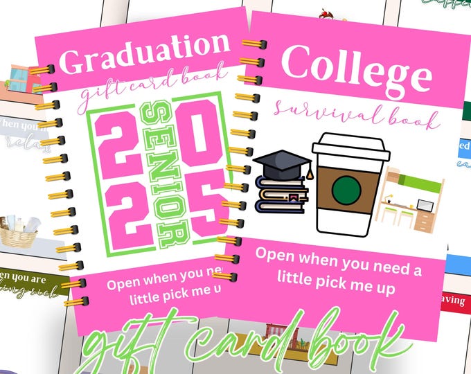 Printable College Gift Card Book, College Care Package, College Gift ...
