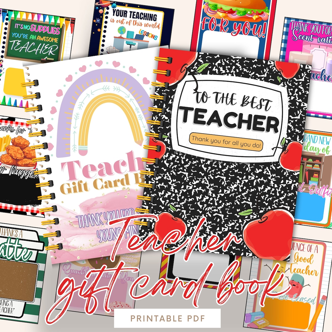 Printable Teacher Gift Card Holders, Teacher Appreciation Gift Card ...